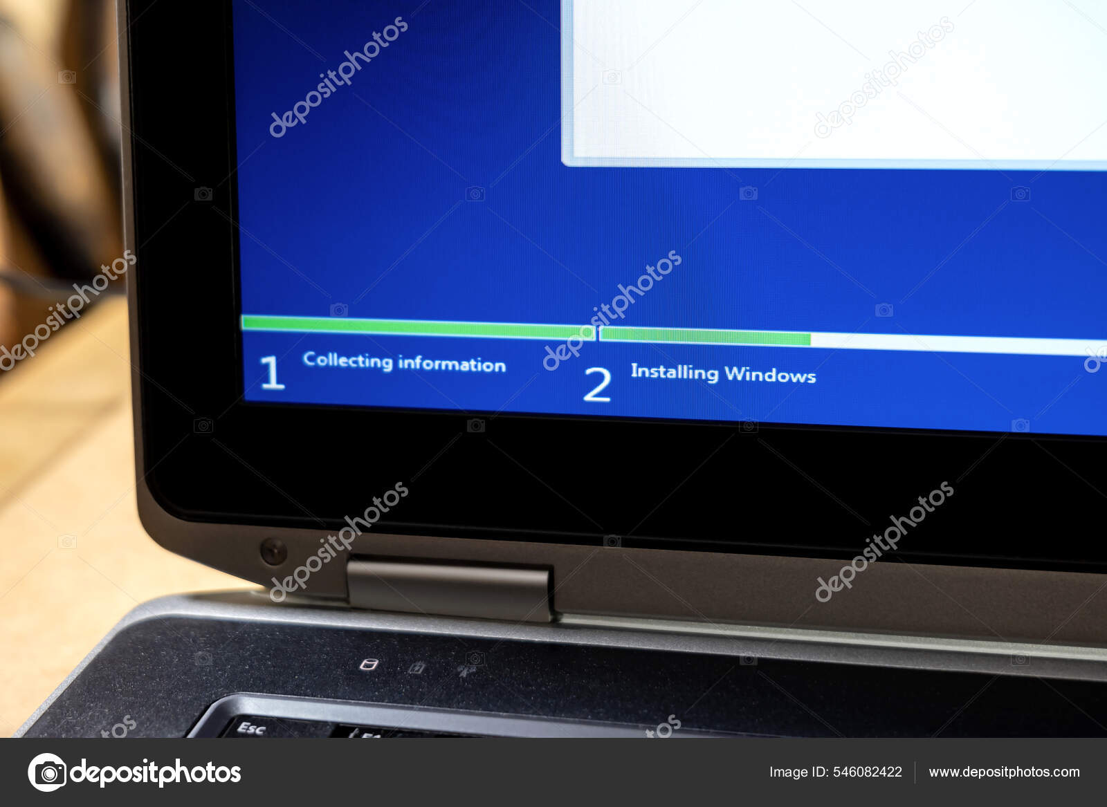 Installing Microsoft Windows Operating System Progress Bar Going Reinstalling Updating — Stock ...