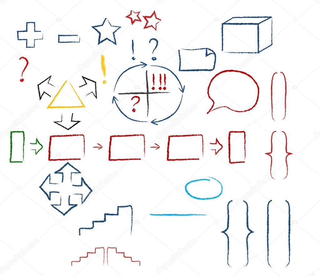 Set of hand drawn graphic signs Stock Vector by ©kimminthien 48118081