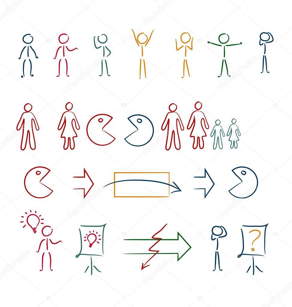 Set of hand drawn graphic signs Stock Vector Image by ©kimminthien ...