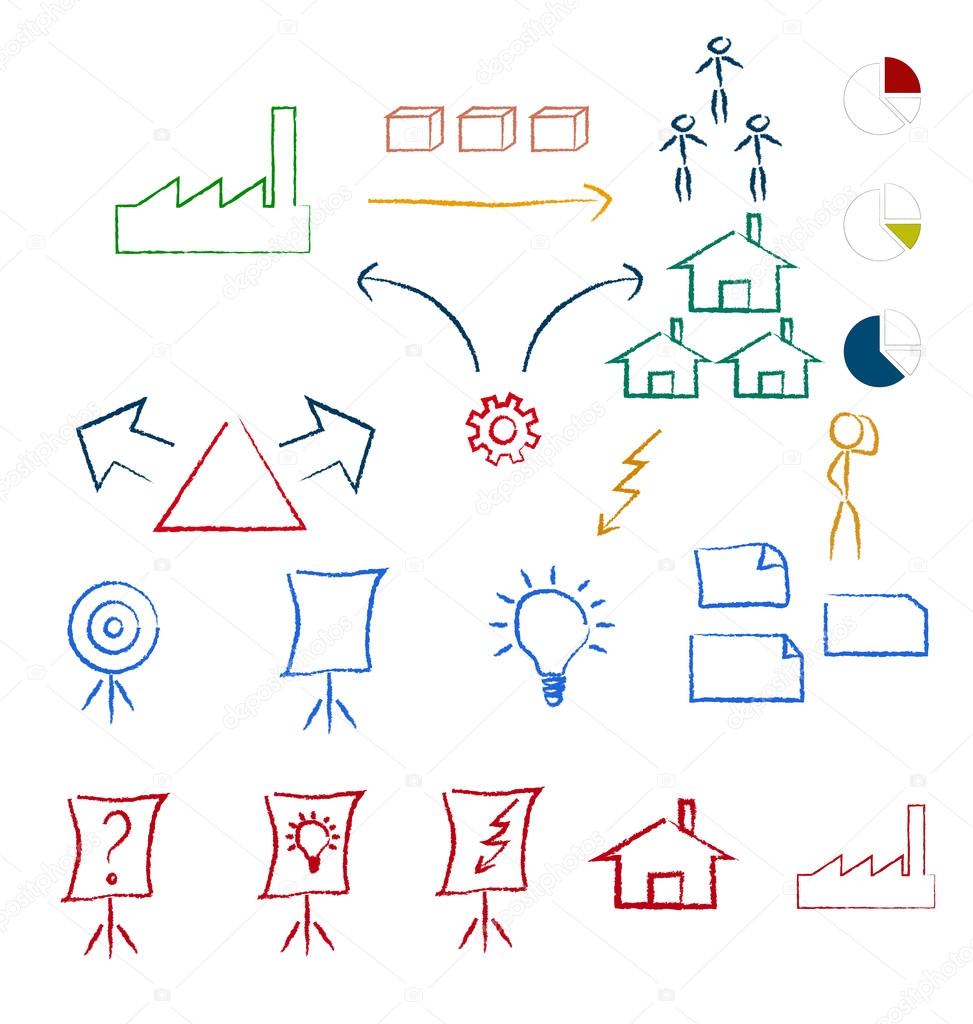 Set of hand drawn graphic signs Stock Vector by ©kimminthien 48707315