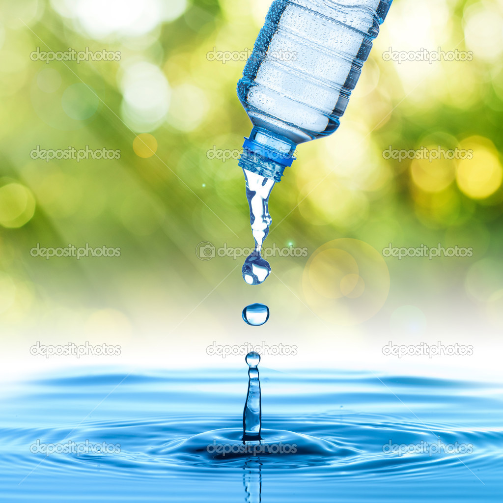 Water drop from water bottle Stock Photo by ©somchaij 30169819