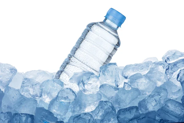 Water bottle on ice cube - Stock Image - Everypixel