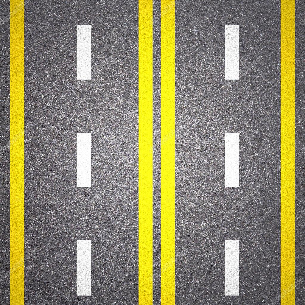 Textura de carretera de asfalto con rayas blancas y amarillas — Foto de ...