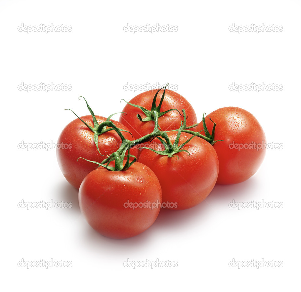 Five tomatoes on a vine Stock Photo by ©Greatstock 29344793