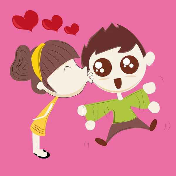 Beso de dibujos animados Imágenes Vectoriales, Gráfico Vectorial de ...