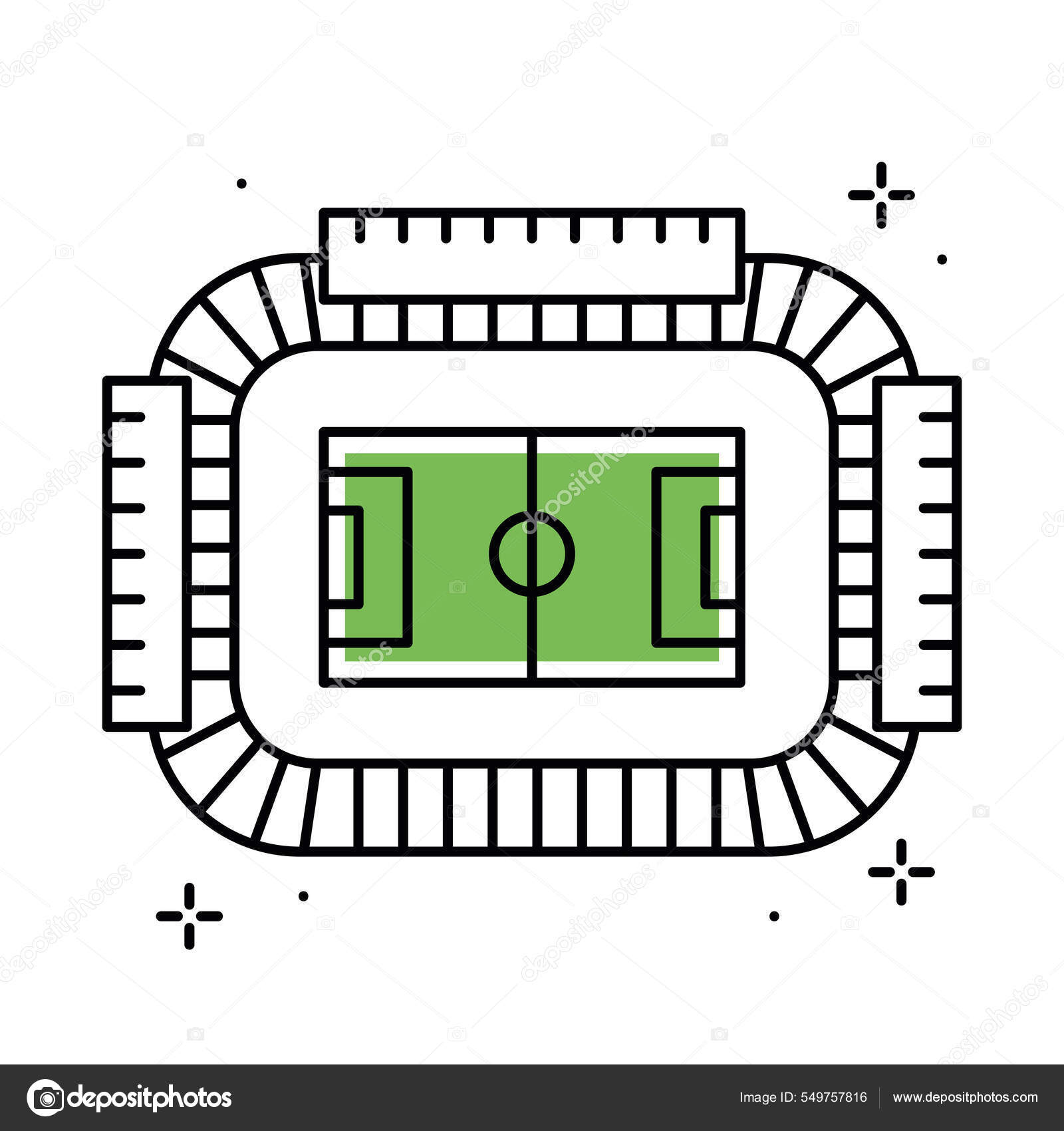 Isolated colored soccer stadium icon aerial view Vector Stock Vector by ...