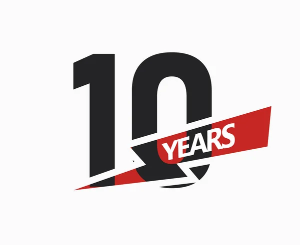 Isolated abstract black 10th anniversary logo on white background. 10 ...