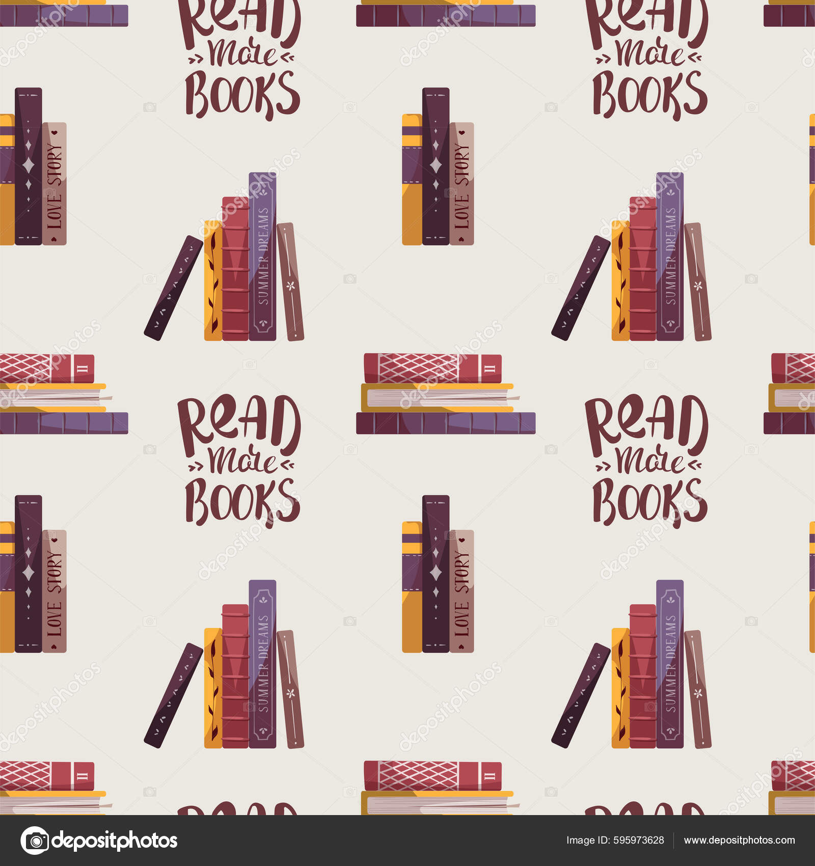 Reading Books Education Concept Vector Background Illustration Stock ...