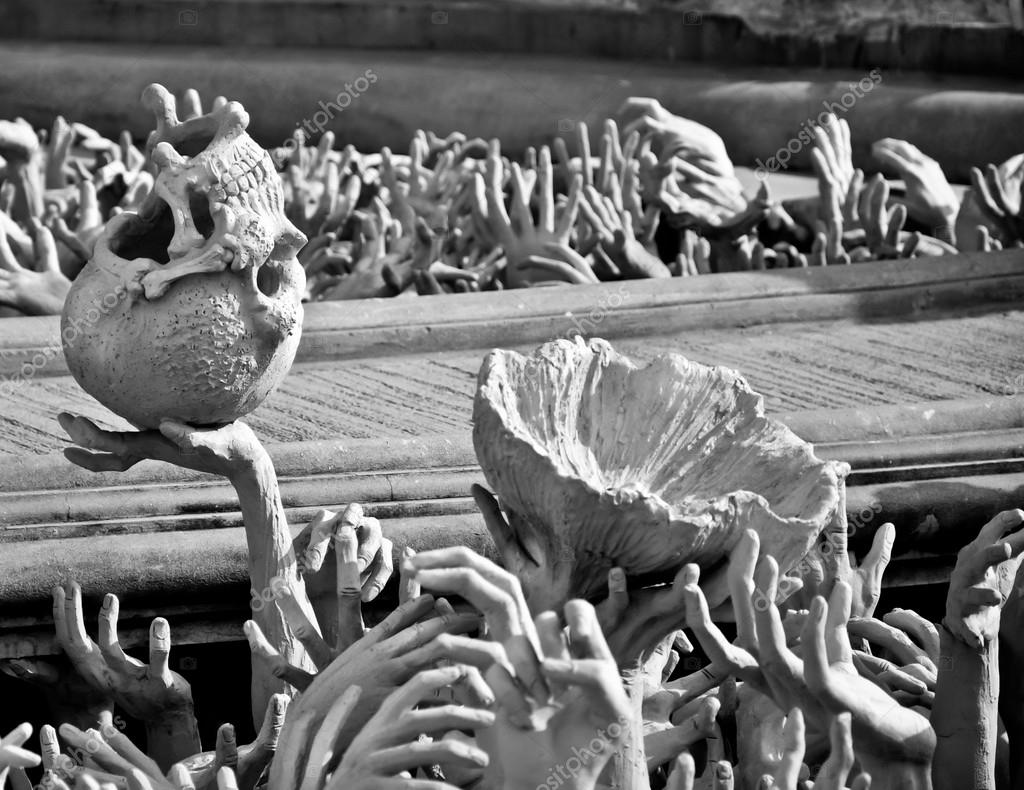 Hands of sin men in hell with the walkway — Stock Photo © kessudap ...