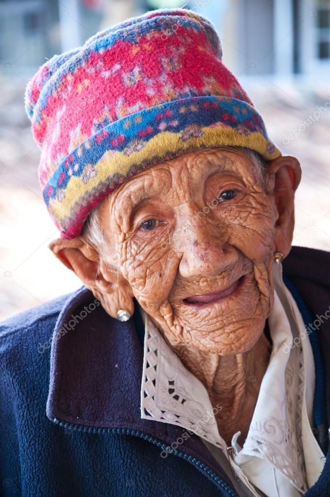Old Woman Face Smiling