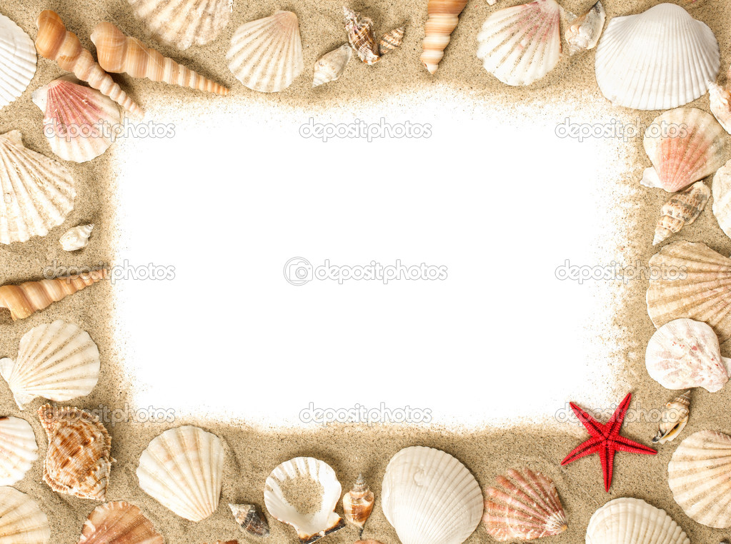 Sea shells frame Stock Photo by ©Vir4ello 43742535