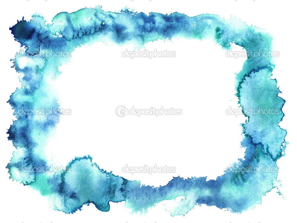 Abstract blue watercolor border Stock Photo by ©strixcode 29724739