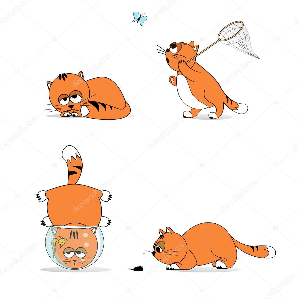 Lindos gatos de dibujos animados conjunto 2022 Lindos gatos de dibujos animados conjunto 2022