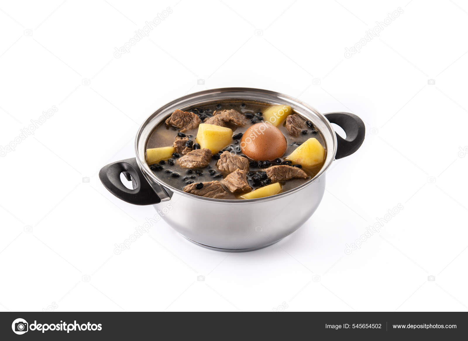 Traditional Jewish Cholent Isolated White Background Hamin Stock Photo ...