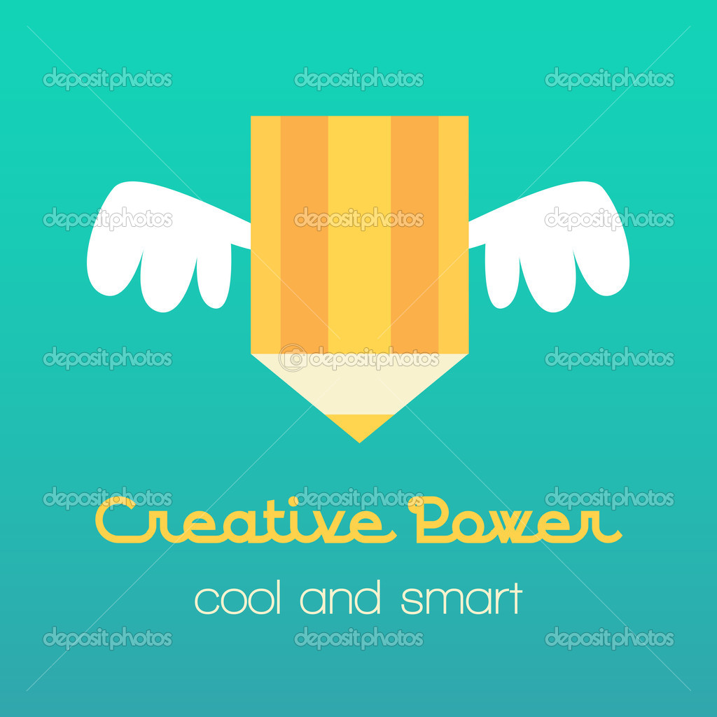 Pencil and wings Stock Vector Image by ©Olyzel #51520953