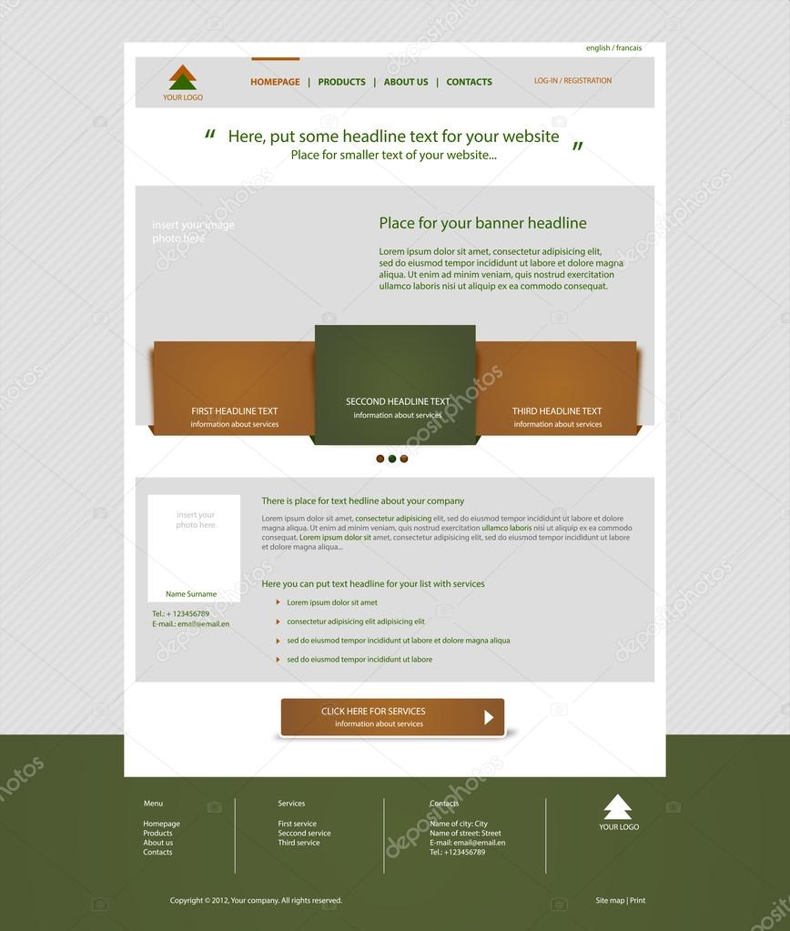 Website business template layout with text Stock Vector Image by ...