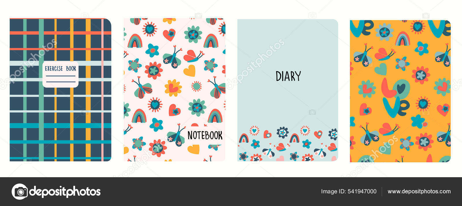 Cover page templates based on patterns with flowers and gridline ...