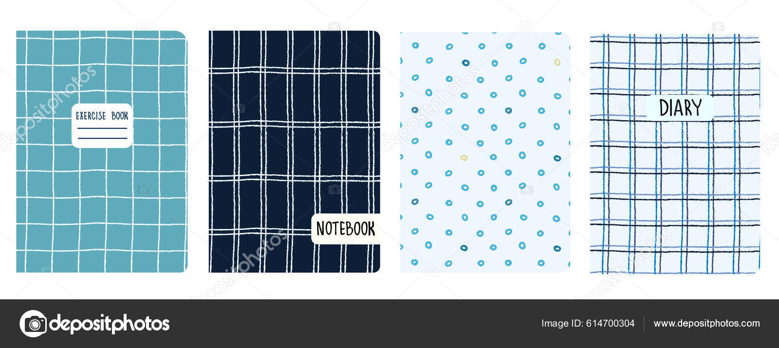 Set Cover Page Templates Based Grid Seamless Patterns Spiral Lines ...