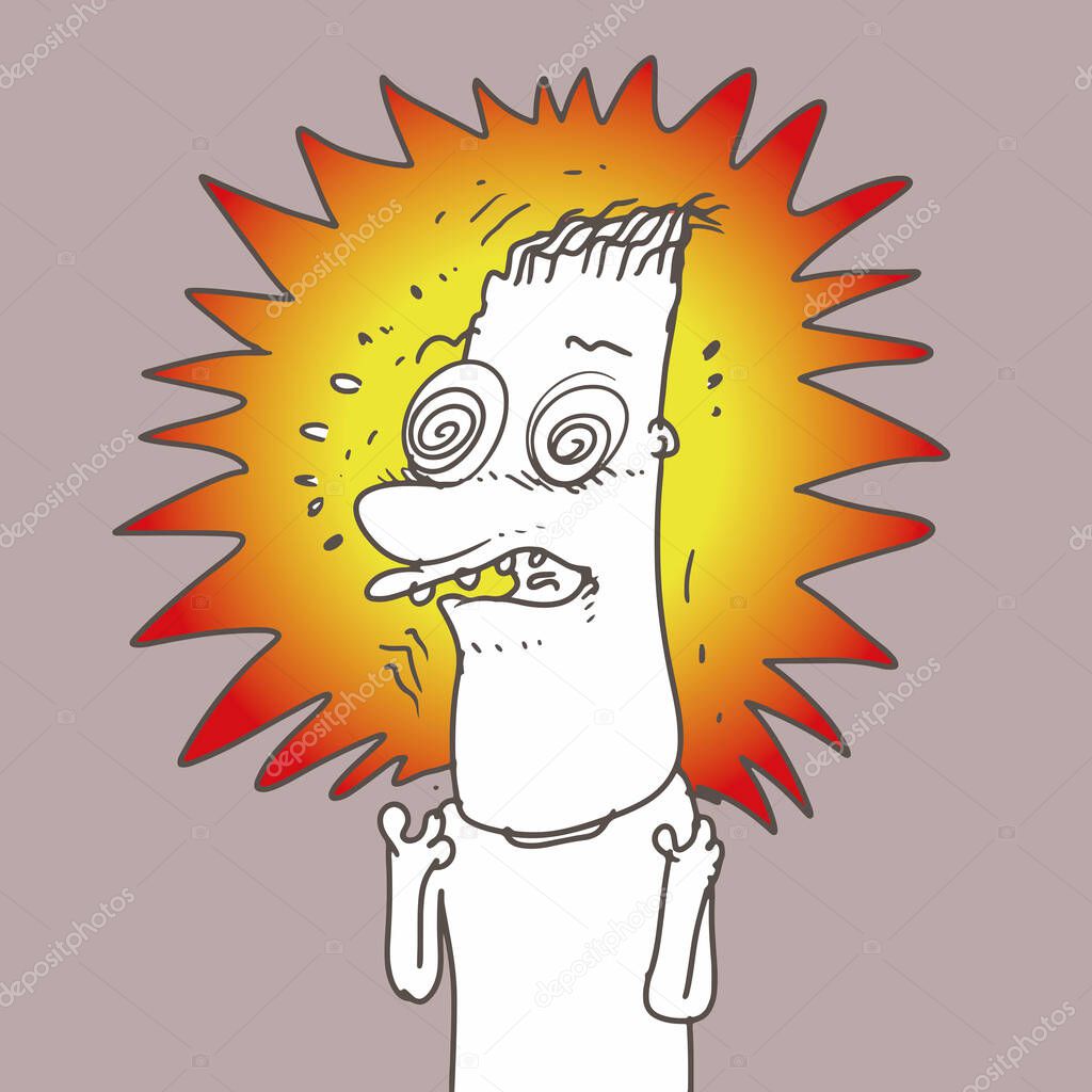 hombre de dibujos animados asustado, ilustraci n vectorial. 2024