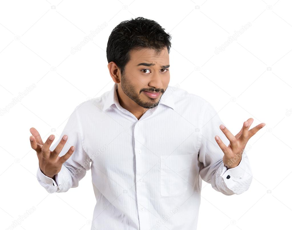 Hombre preguntando por qué cuál es el problema — Foto de stock ...