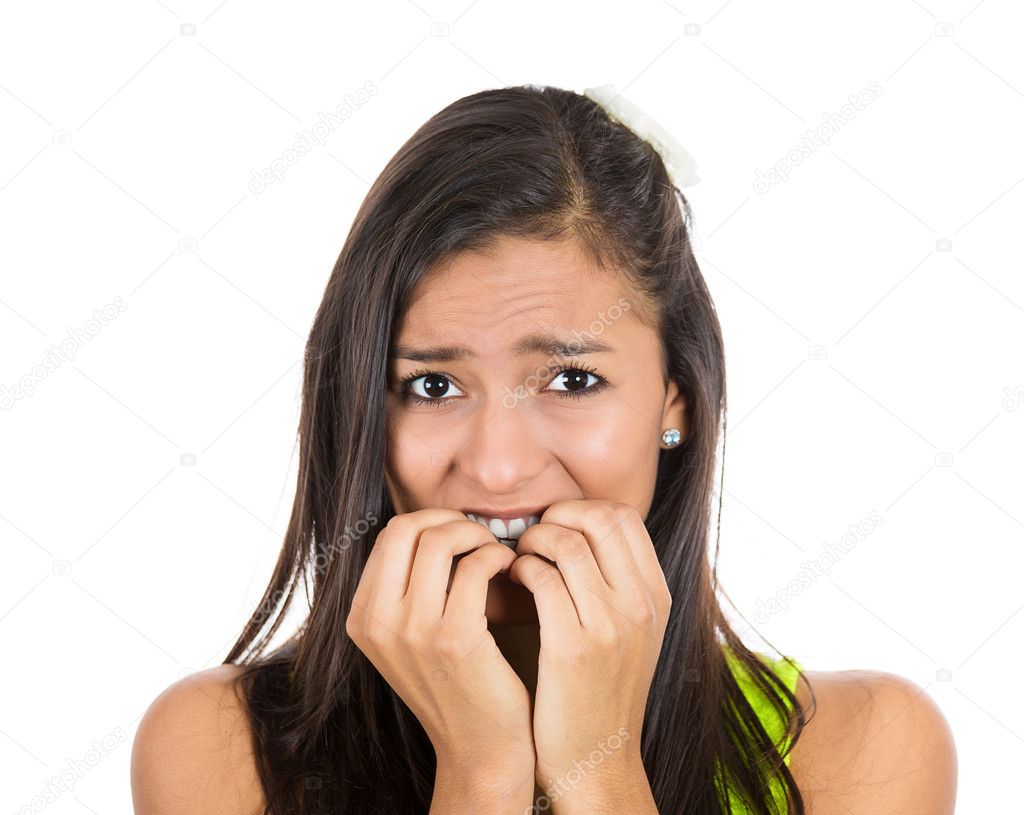 Mujer nerviosa — Foto de stock © atholpady #44458939