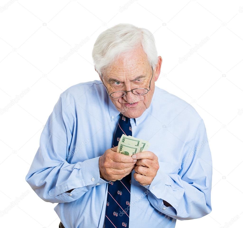 Greedy old man — Stock Photo © atholpady #45289603
