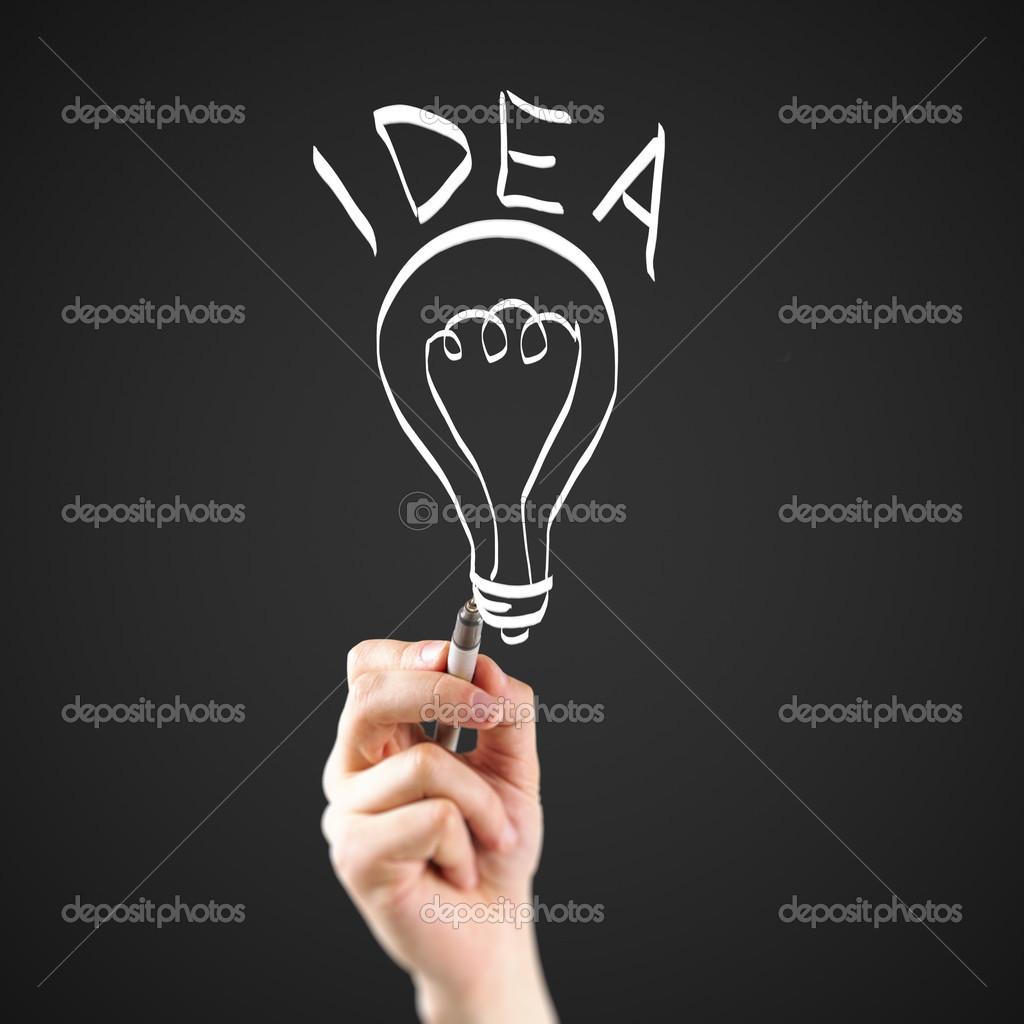 Hand drawing bulb Stock Photo by ©peshkov 41668195