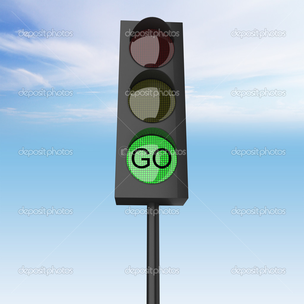 Green color on the traffic light — Stock Photo © peshkov #44712407