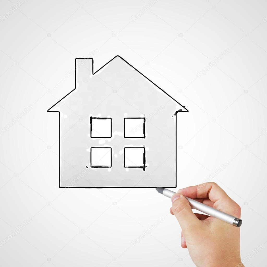 Hand drawing house — Stock Photo © peshkov #47458157