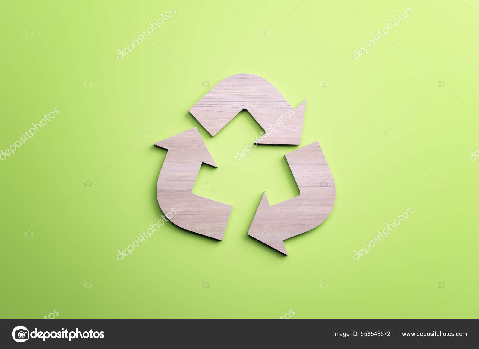 White Recycle Sign Green Background Reuse Waste Concept Rendering ...