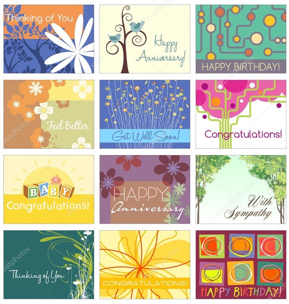 All occasion greeting card set 12 designs — Stock Vector © TeddyandMia ... All occasion greeting card set 12 designs — Stock Vector © TeddyandMia ...