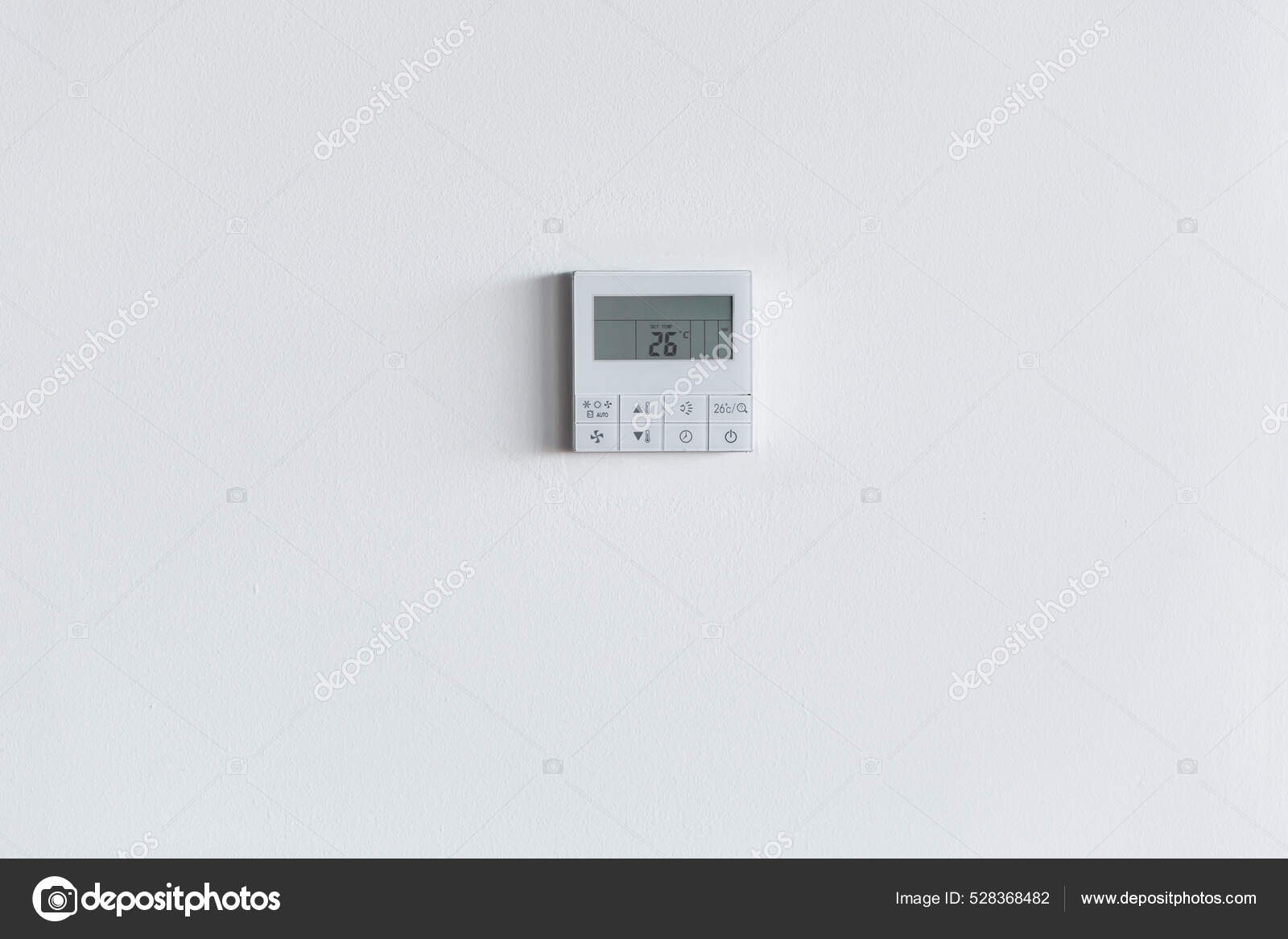 Air Conditioning Heating Control Panel Apartment Office Located White ...