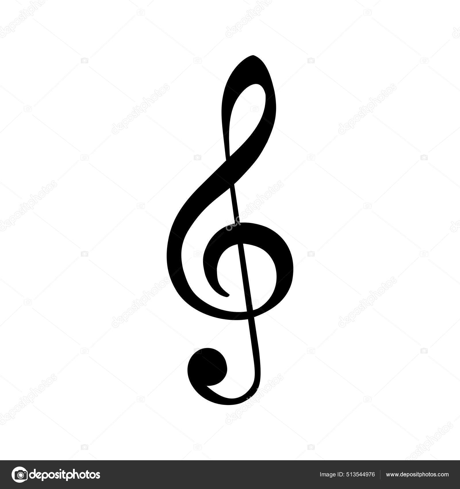 Treble Clef White Background Symbol Template Learning Recording ...