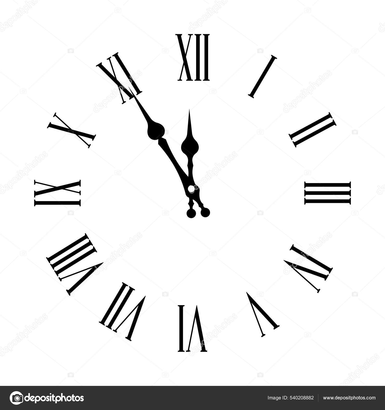 Números Romanos Para Relojes Pared Con Flechas Sobre Fondo Blanco ...