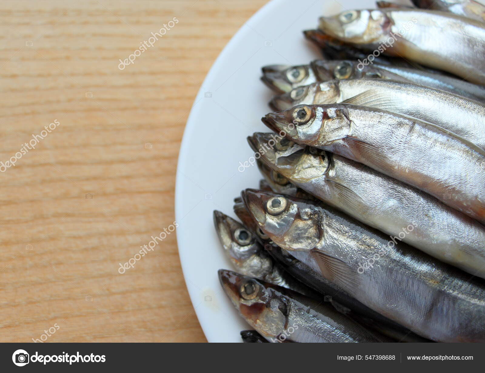 Fresh Capelin Fish Preparing Appetizers Marine Ray Finned Fish Smelt ...