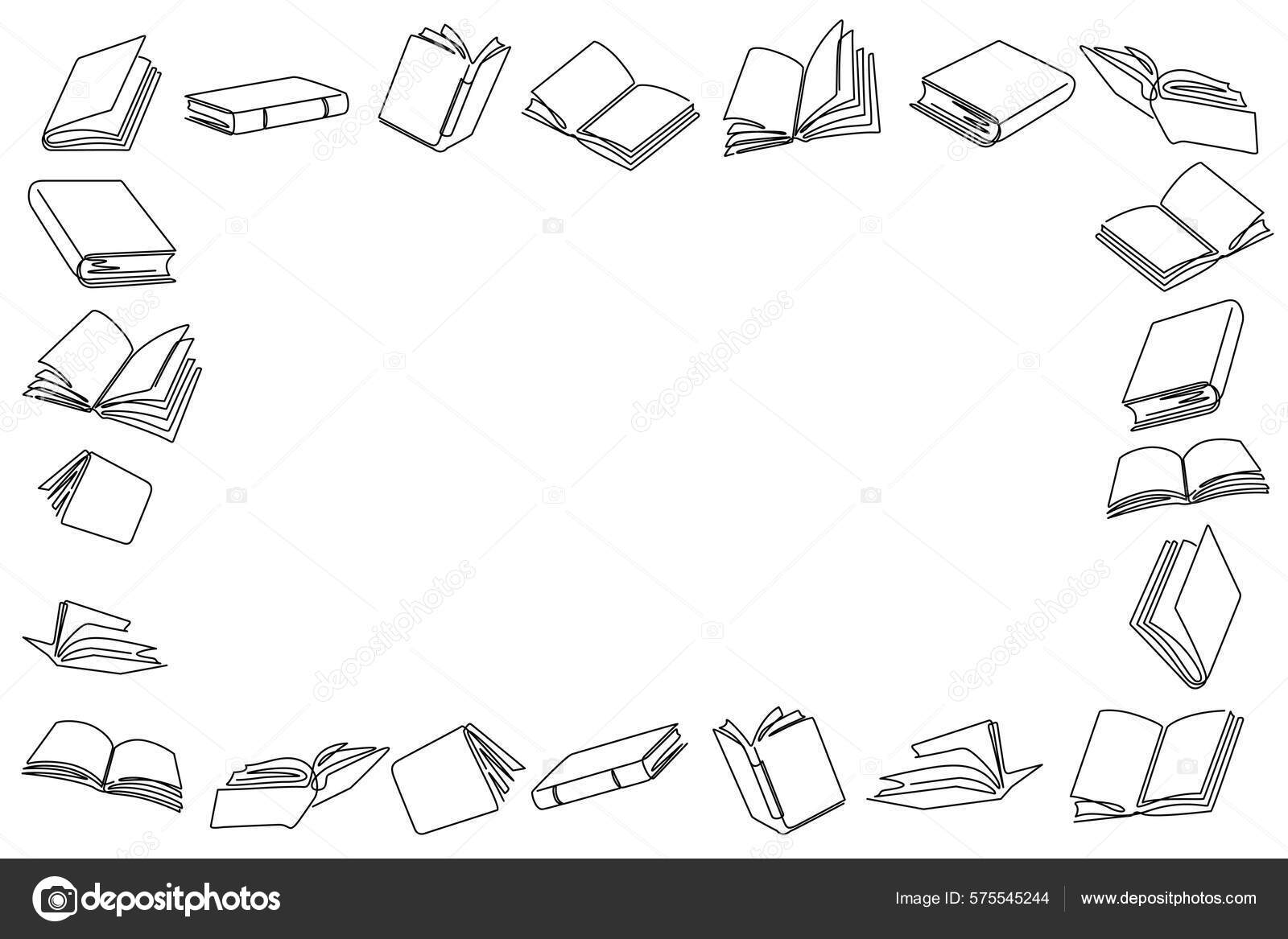 Ilustrasi Bingkai Pola Garis Buku Vektor Stok oleh ©gthd 575545244