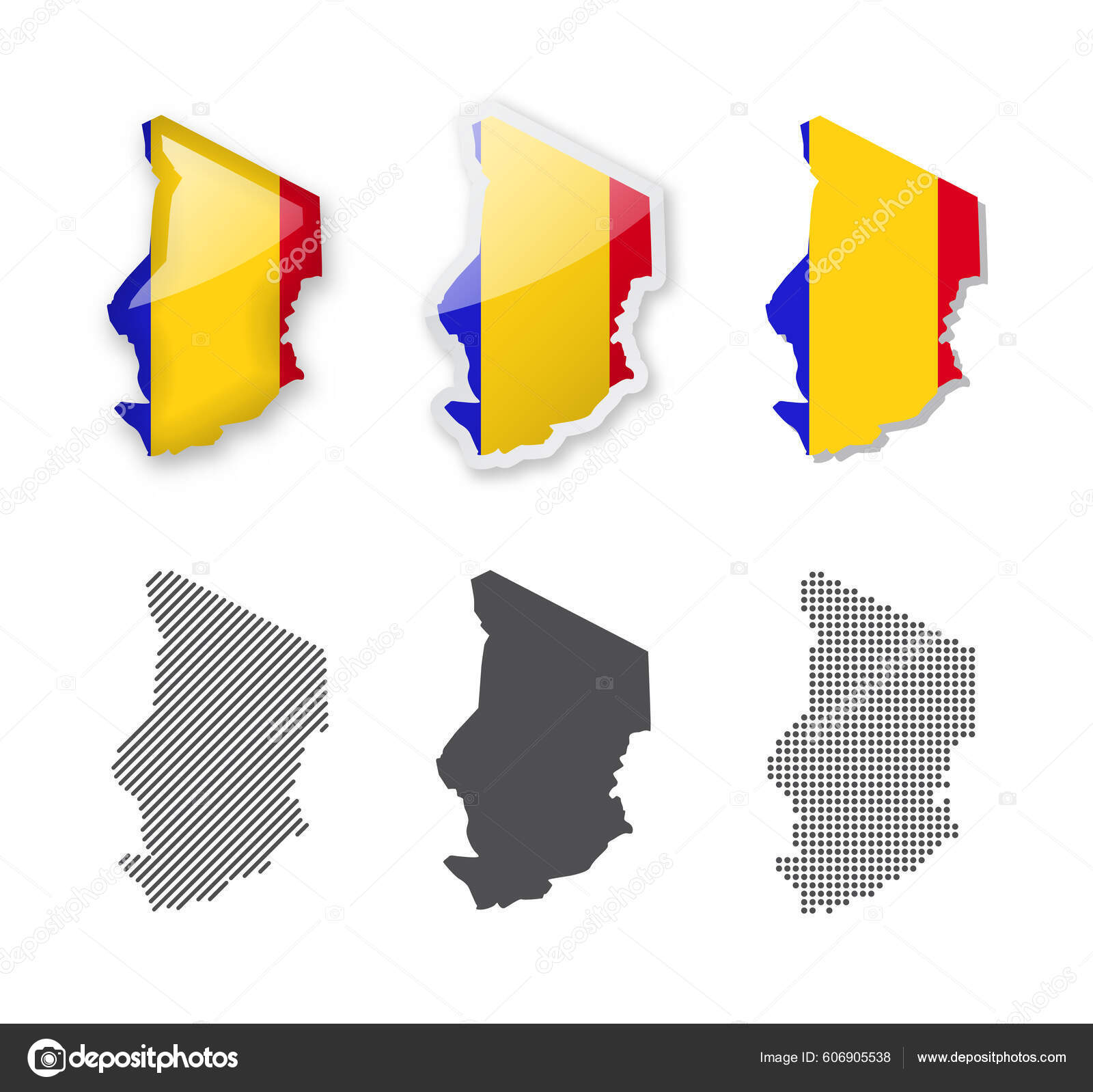 Tchad Kort Samling Seks Kort Forskellige Designs Sæt ...