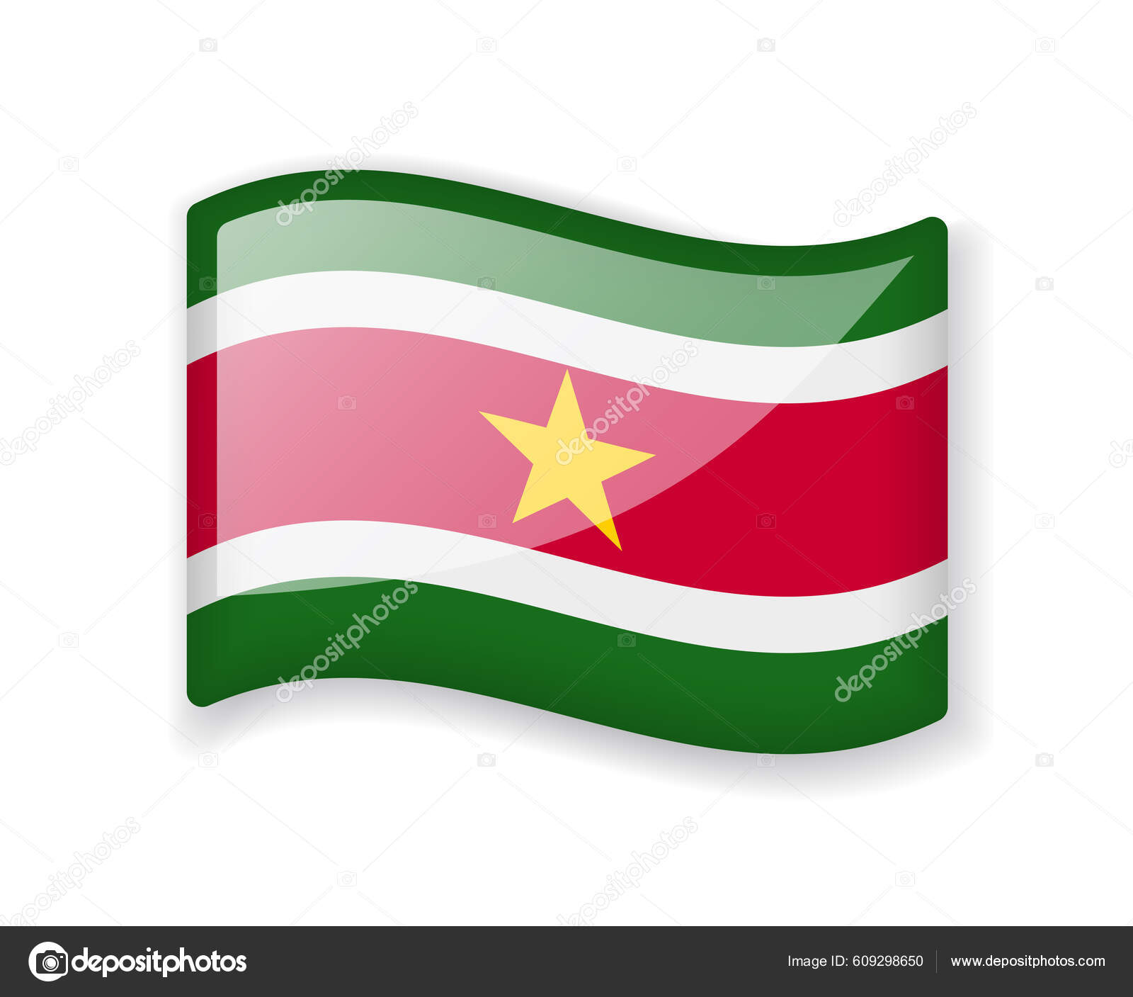 Suriname Flag Wavy Flag Bright Glossy Icon Isolated White Background Stock Vector Image by ©gt29 ...