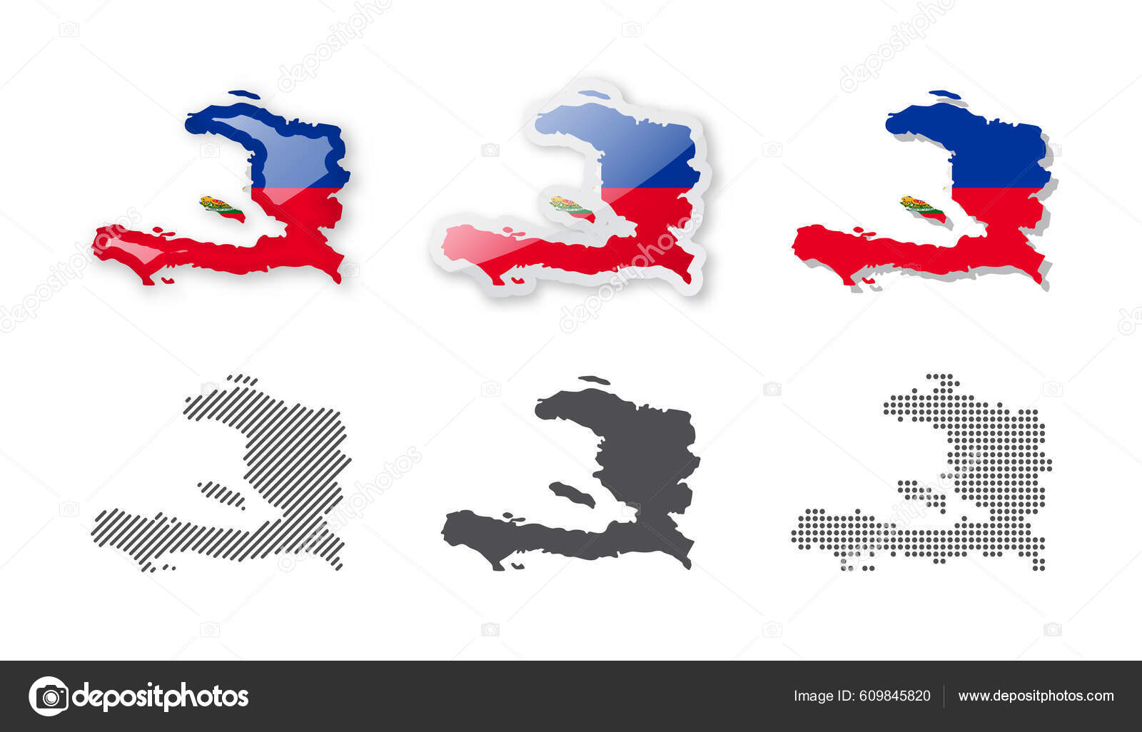Haití Colección Mapas Seis Mapas Diferentes Diseños Conjunto ...