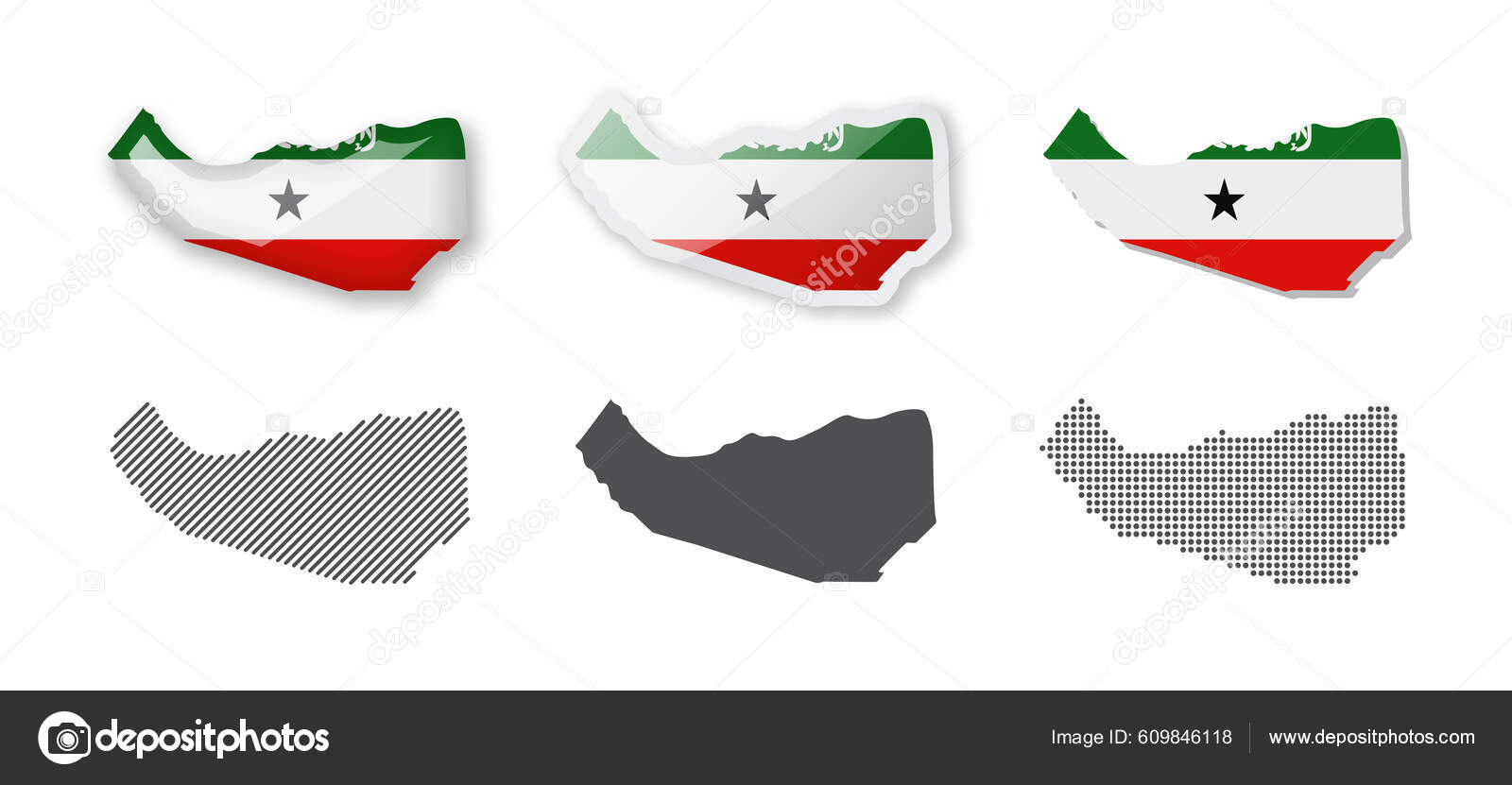 Somalilandia Colección Mapas Seis Mapas Diferentes Diseños Conjunto ...
