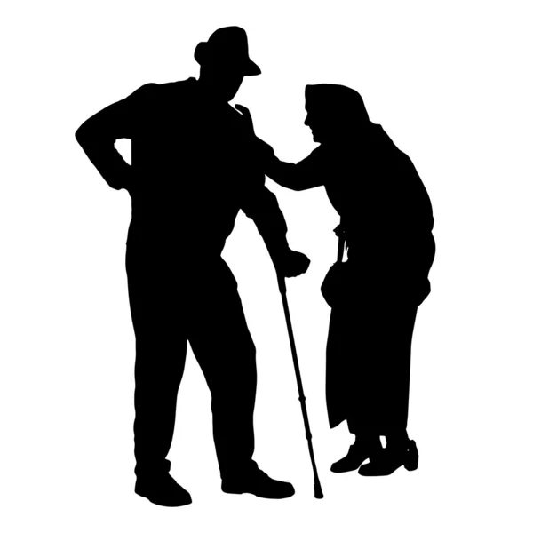 Vector silhouette of old people. — Stock Vector © MAJIVECKA #41880341