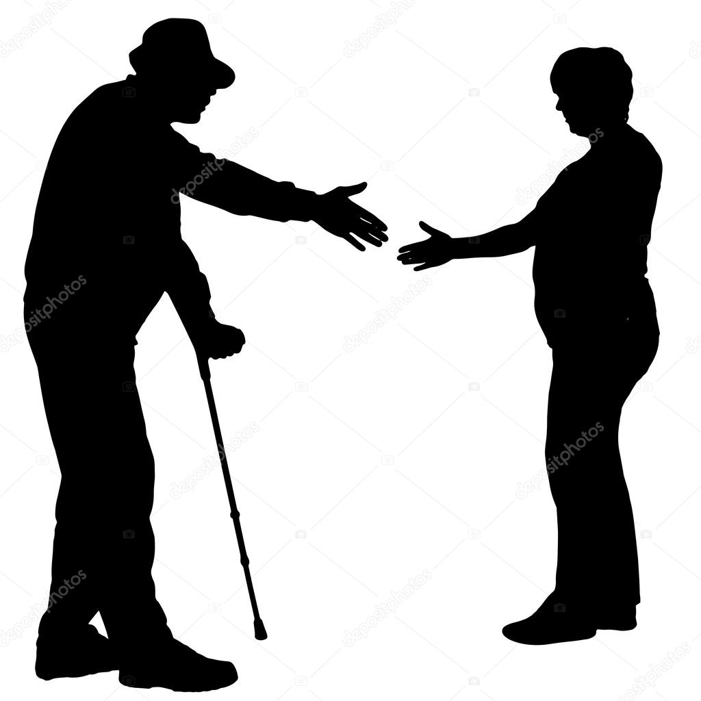 Vector silhouette of old people. — Stock Vector © MAJIVECKA #41880341