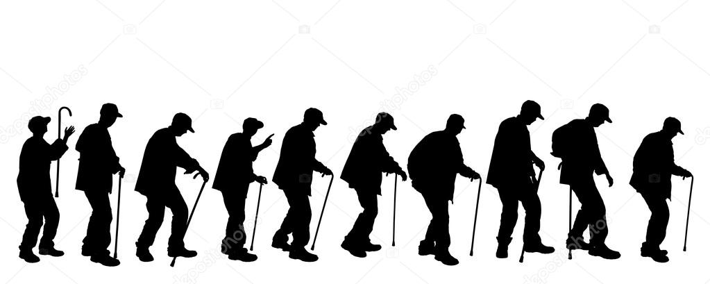 Vector silhouette of old people. Stock Vector Image by ©MAJIVECKA #45598885