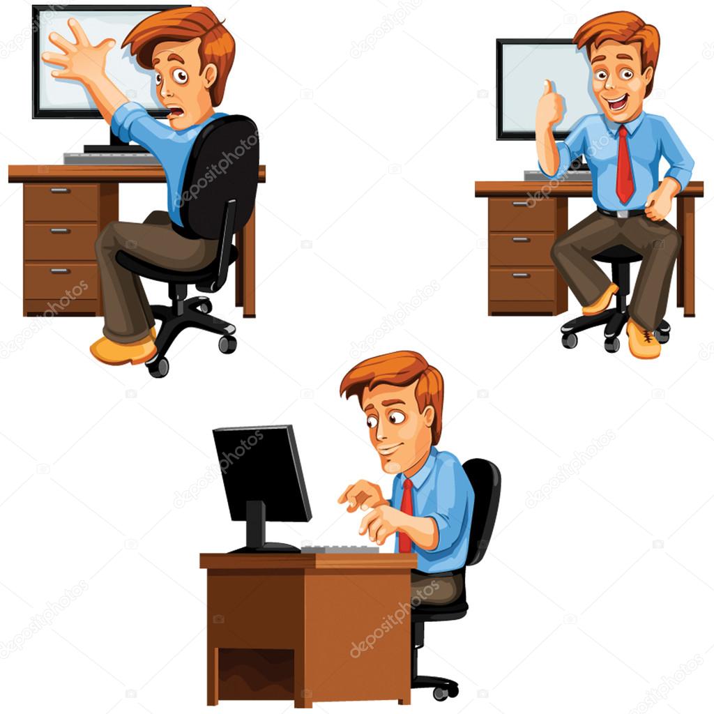 Dude at the computer Stock Vector by ©st-valentin 31149953