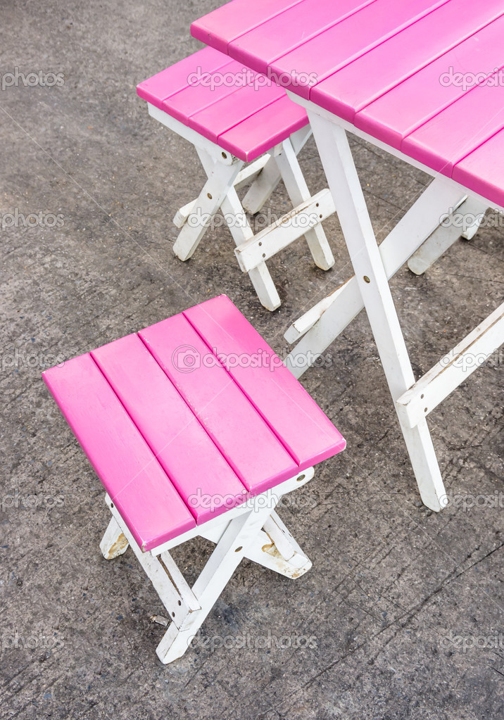 Pink Seats and Table - Street Bar Stock Photo by ©ViewApart 33340657