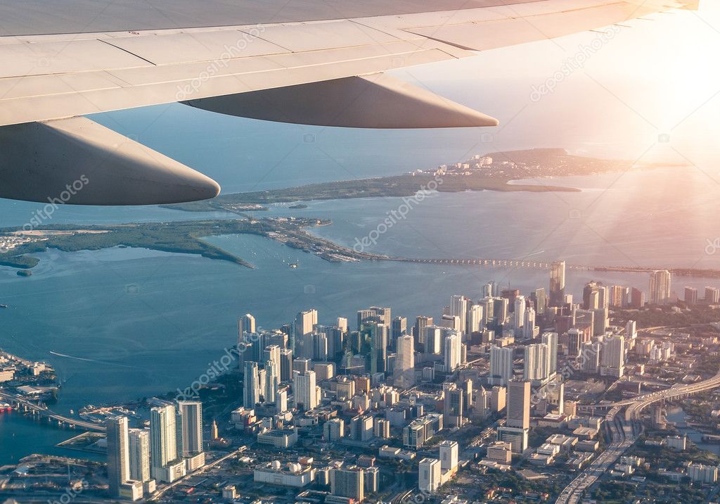 Miami skyline from the airplane — Stock Photo © ViewApart #38905019