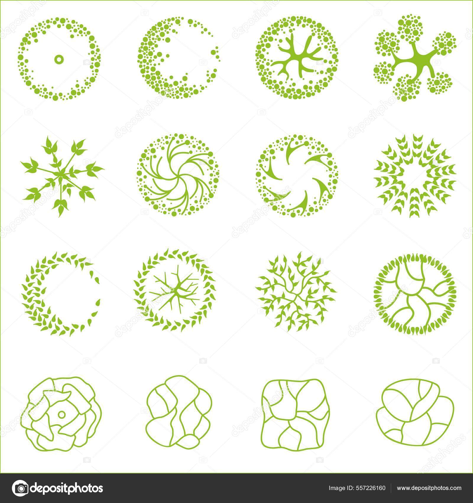 Tree Architectural Floor Plans Entourage Design Various Trees Bushes ...