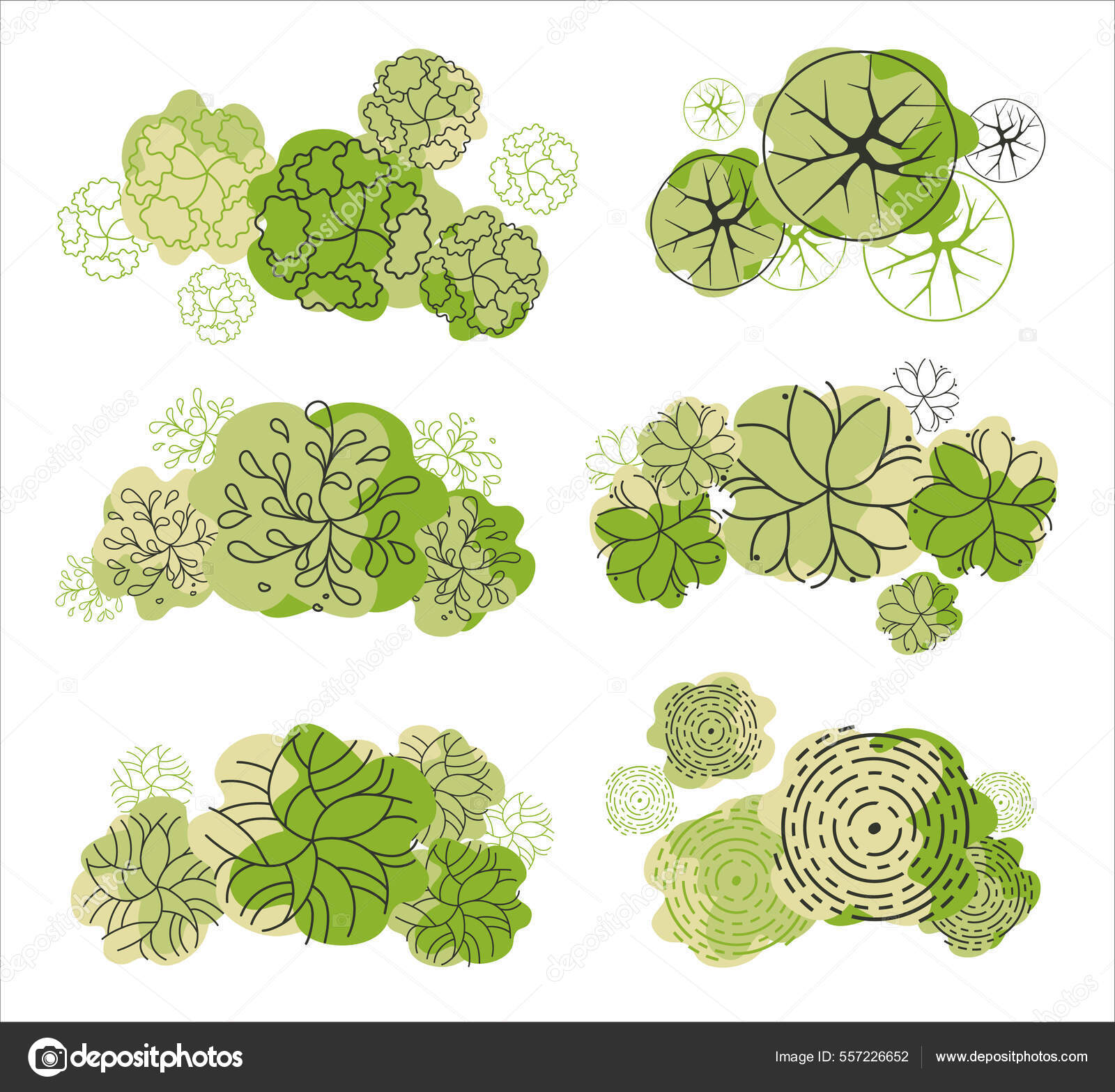 Tree Architectural Floor Plans Entourage Design Various Trees Bushes ...