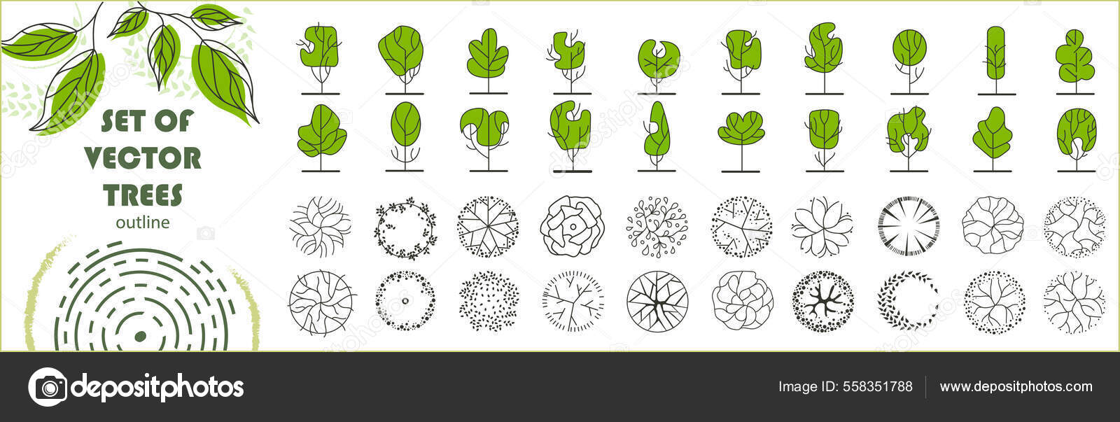 Set Vector Trees Entourage Design Plan Various Trees Bushes Shrubs ...