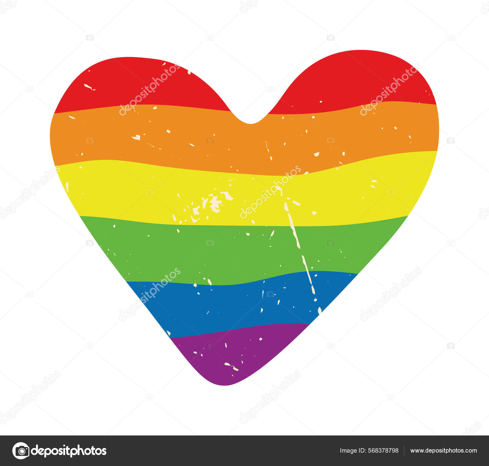 Lgbtq Gender Icon Rainbow Color Background Vector Illustration Heart